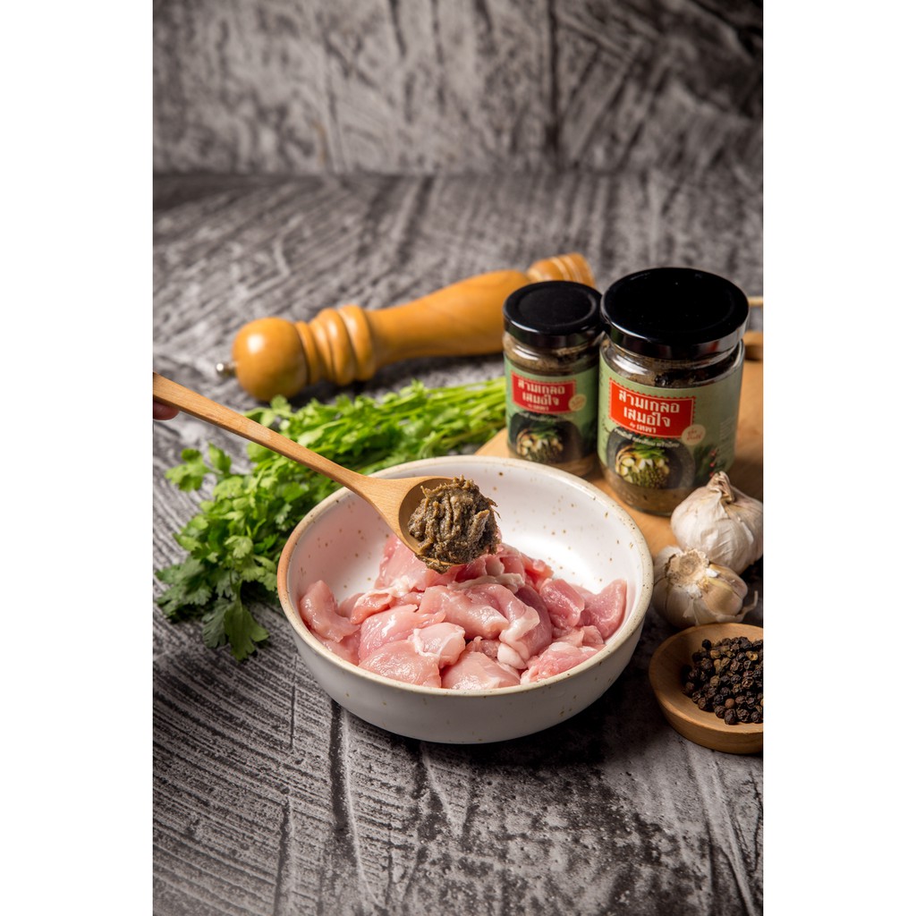 สามเกลอ เสมอใจ (95 กรัม) รากผักชีกระเทียมพริกไทยสำเร็จรูป เครื่องปรุงรส ...