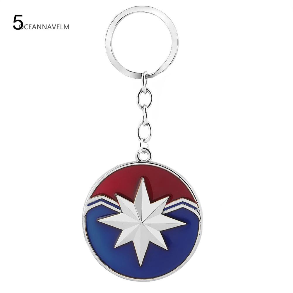 ♀OA Superhero Avengers Captain Marvel Logo Alloy Shield Key Ring Holder ...