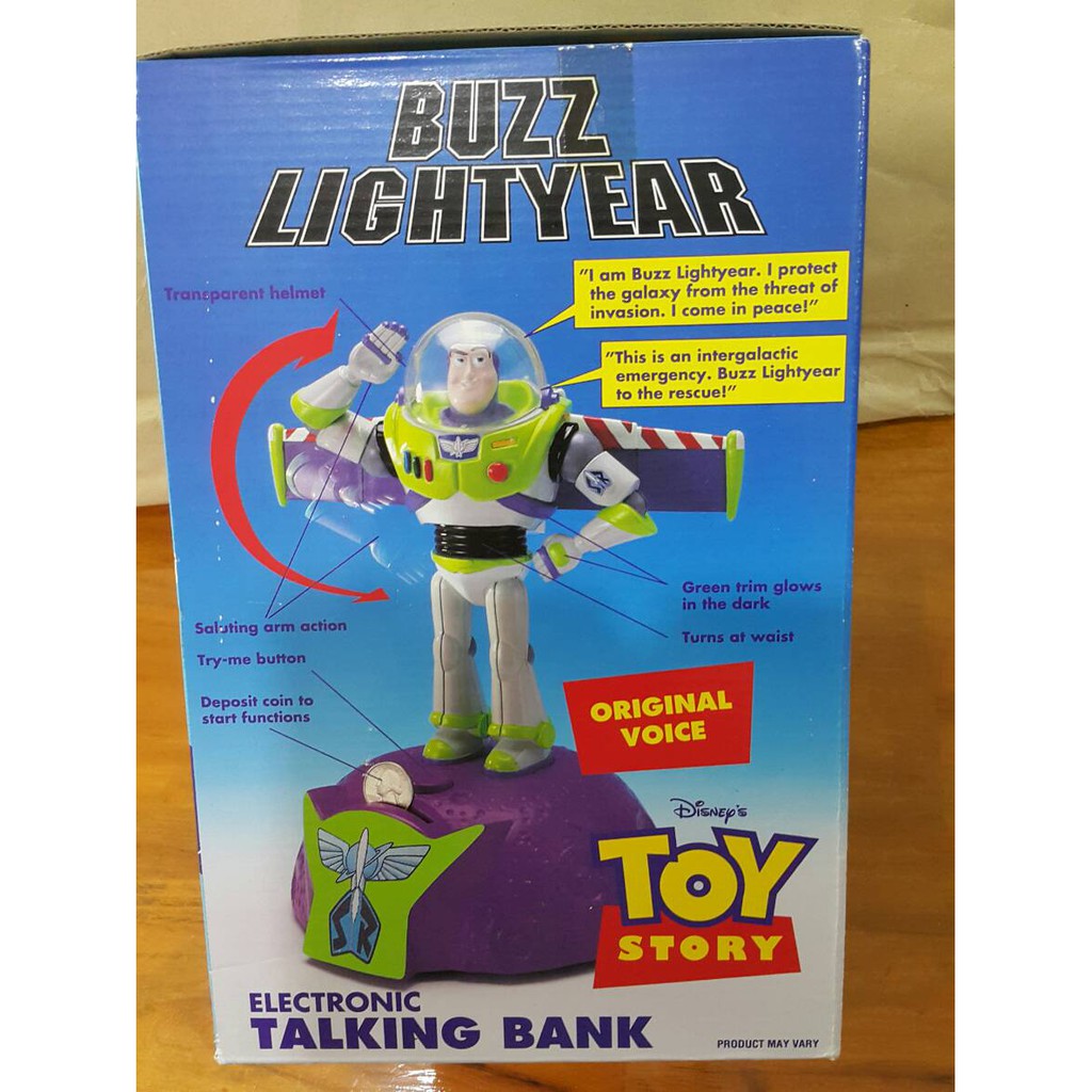 Vintage Toy Story Buzz Lightyear Electronic Talking Bank by THINKWAY ...