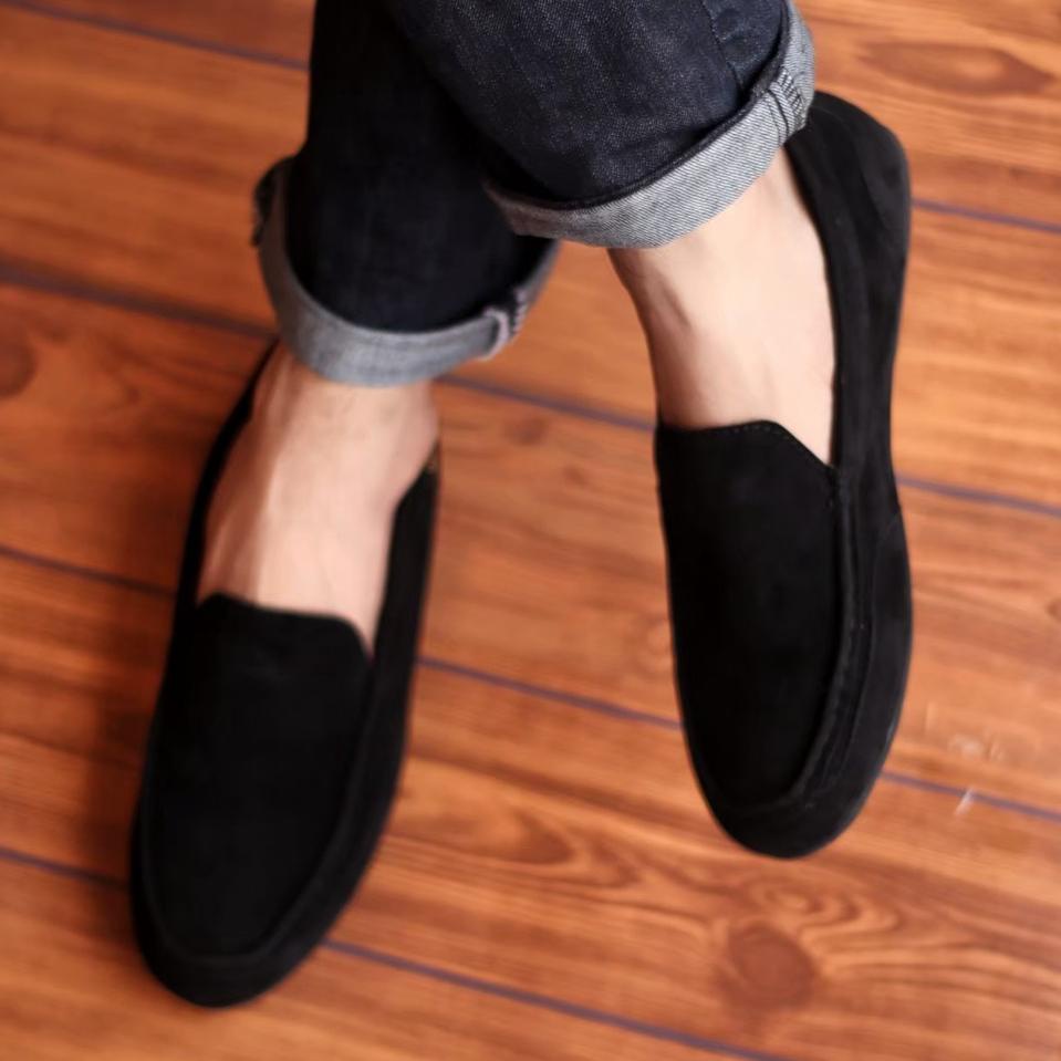 รองเท้าโลฟเฟอร์ลําลอง สวมหุ้มข้อ สําหรับผู้ชาย สีดํา เหมาะกับใส่ทํางาน ...