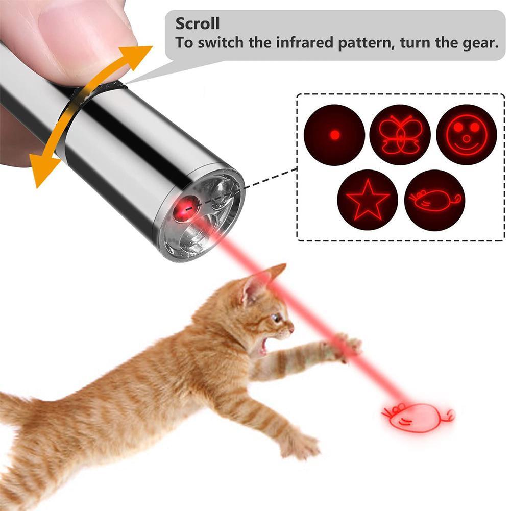 Laser Pointer Cat Toy USB Charging Projection Device Scratching Toy Interactive F5F8 - snow1.th ...
