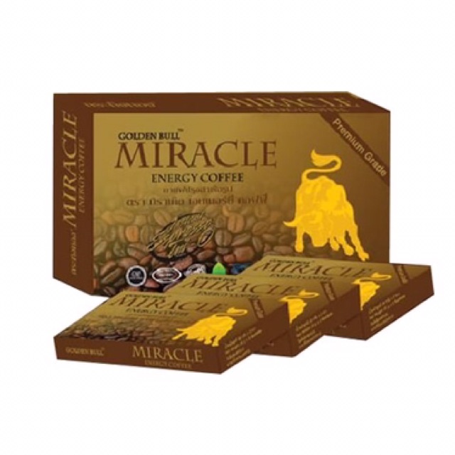 กาแฟ MIRACLE ENERGY COFFEE มิราเคิล เอนเนอร์ยี่ คอฟฟี่ กระทิงทอง กาแฟ ...