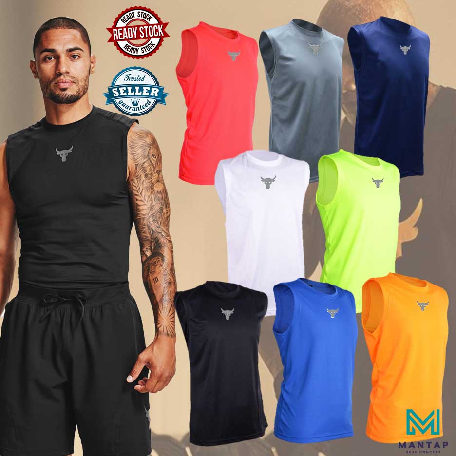 UNDER AMOUR X THE ROCK SLEEVELESS GYM JERSEY / PROJECT ROCK Dwayne ...