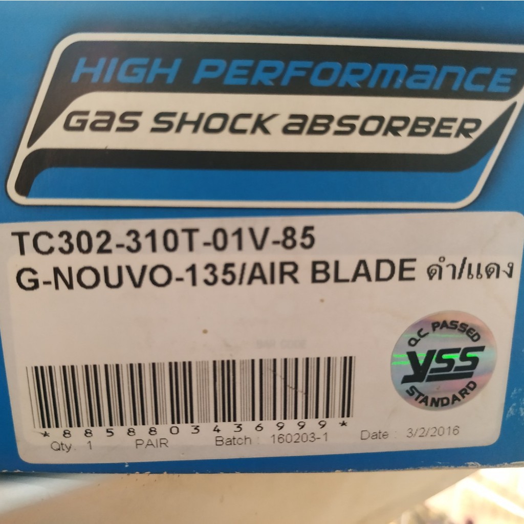 YSS โช๊คแก๊ส ใช้อัพเกรดสำหรับ Yamaha Nouvo 135 / Elegance , Honda ...