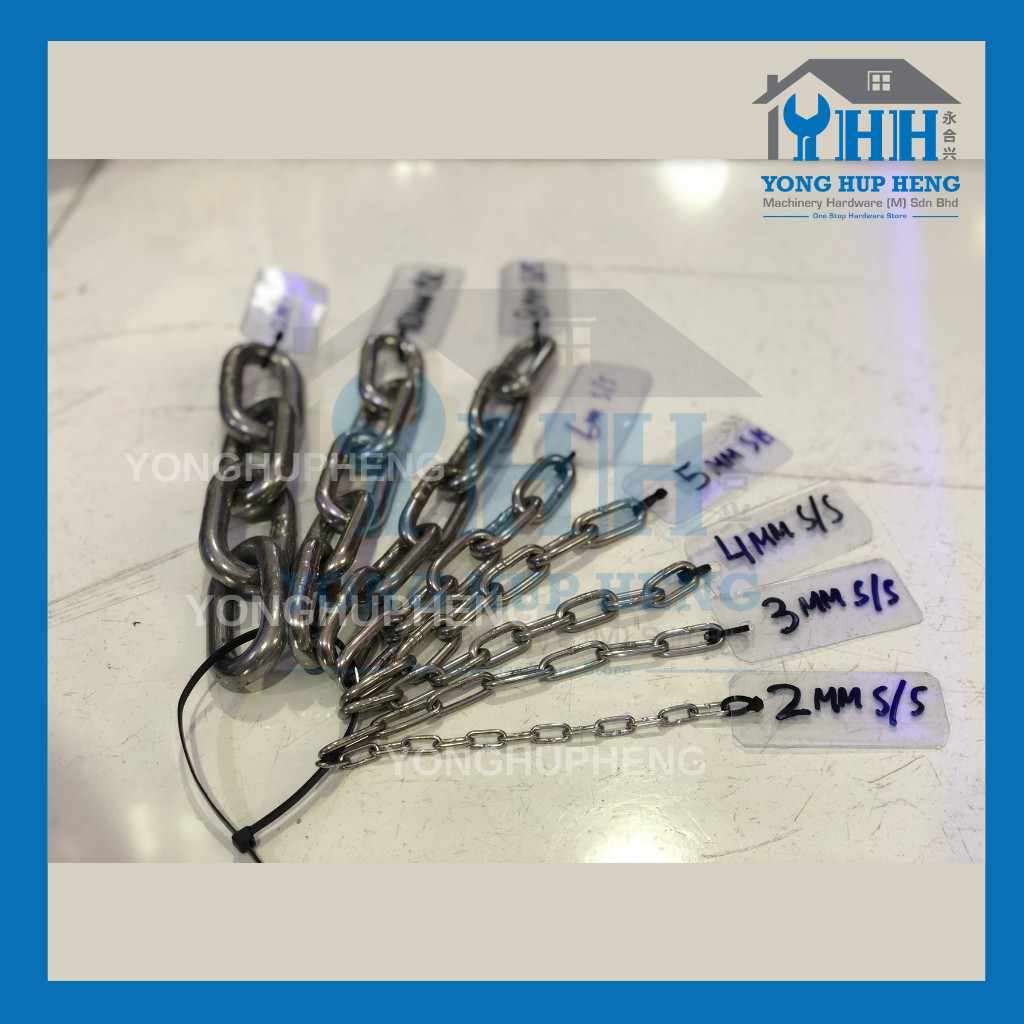 5MM X 1M Stainless Steel Chain 304 SS304 Rantai Marine Standard 100% ...