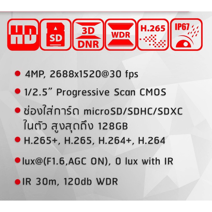 กล้องวงจรปิด Hikvision DS-2CD2045FWD-I Bullet IP Camera 4MP - rittec - ThaiPick
