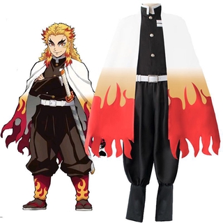 Demon Slayer:Kimetsu No Yaiba Rengoku Kyoujurou Cosplay Costume Kimono ...