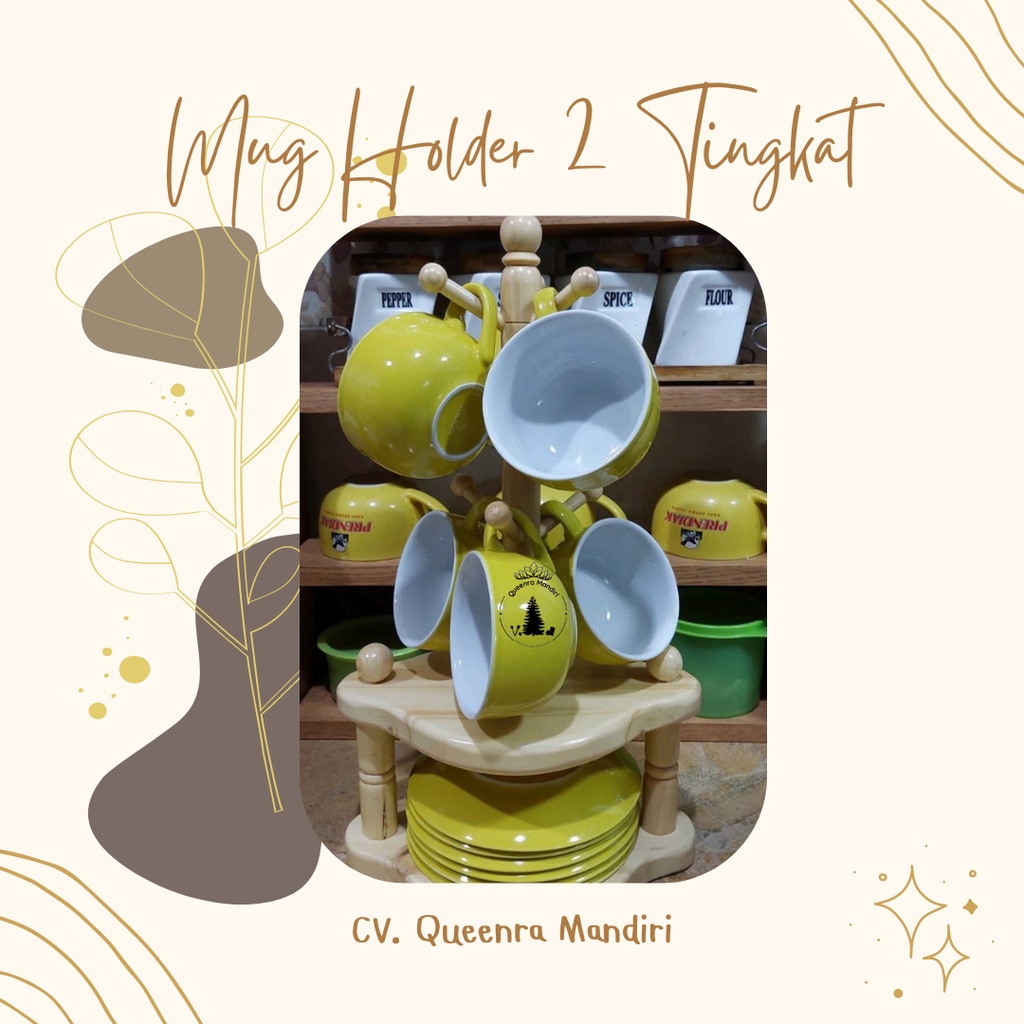 Mandiri-queenra- ที่วางแก้วไม้ 2 ระดับ สไตล์เกาหลี - queenramandiri.th ...