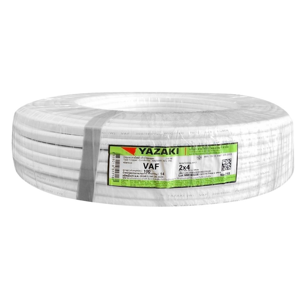 Vaf Power Cable Electric Wire Vaf Yazaki 2x4sq Mm 100m Wh Power Cable Electrical Work สายไฟ Vaf