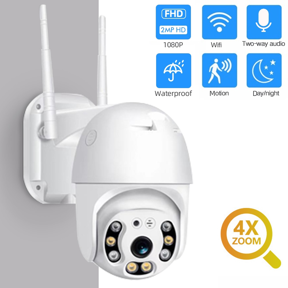 Outdoor Security Camera 1080P Home WiFi IP Camera Pan Tilt Dome ...