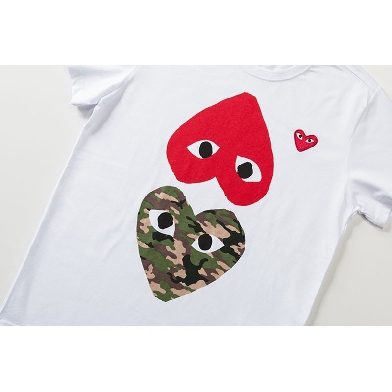 【Ready Stock】CDG PLAY T-shirt Men Woman Couple White Love Boy Girl ...