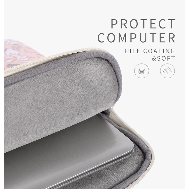 CanvasArtisan เคสกระเป๋าผ้าใบลายดอกไม้สีชมพูสําหรับ Macbook Air Pro ...