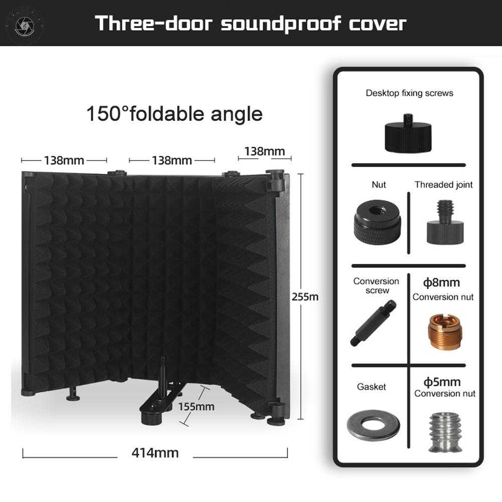GM Foldable Adjustable Sound Absorbing Vocal Recording Panel Portable ...