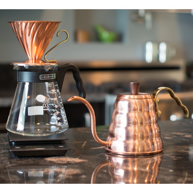 HARIO V60 Drip Kettle Buono Copper Coffee VKB-90 CP (ของแท้) Made in JAPAN กาดริปกาแฟ ขนาด 900ml ...