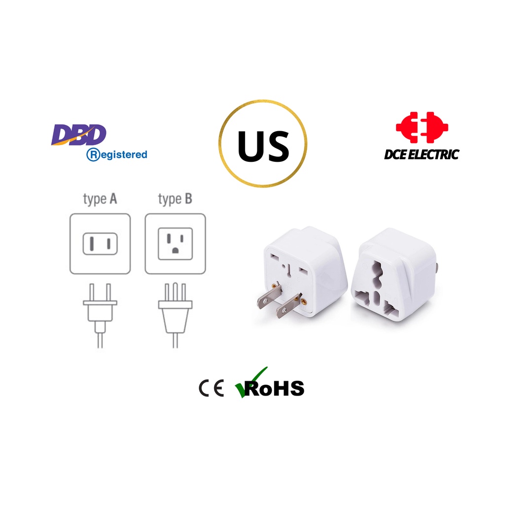 DCE high quality ปลั๊กแปลงอเมริกา หัวแปลงปลั๊กไฟมาตรฐาน CERoHS เพื่อใช้ในสหรัฐอเมริกา USA - dce ...