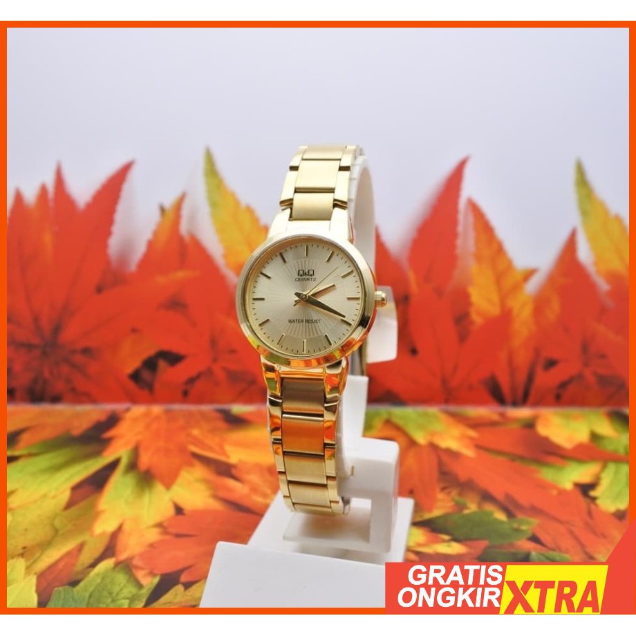 Q Q Qnq Qq นาฬิกาข้อมืออะนาล็อกสายโซ่สีทอง Qa43J010Y (O4168 ...