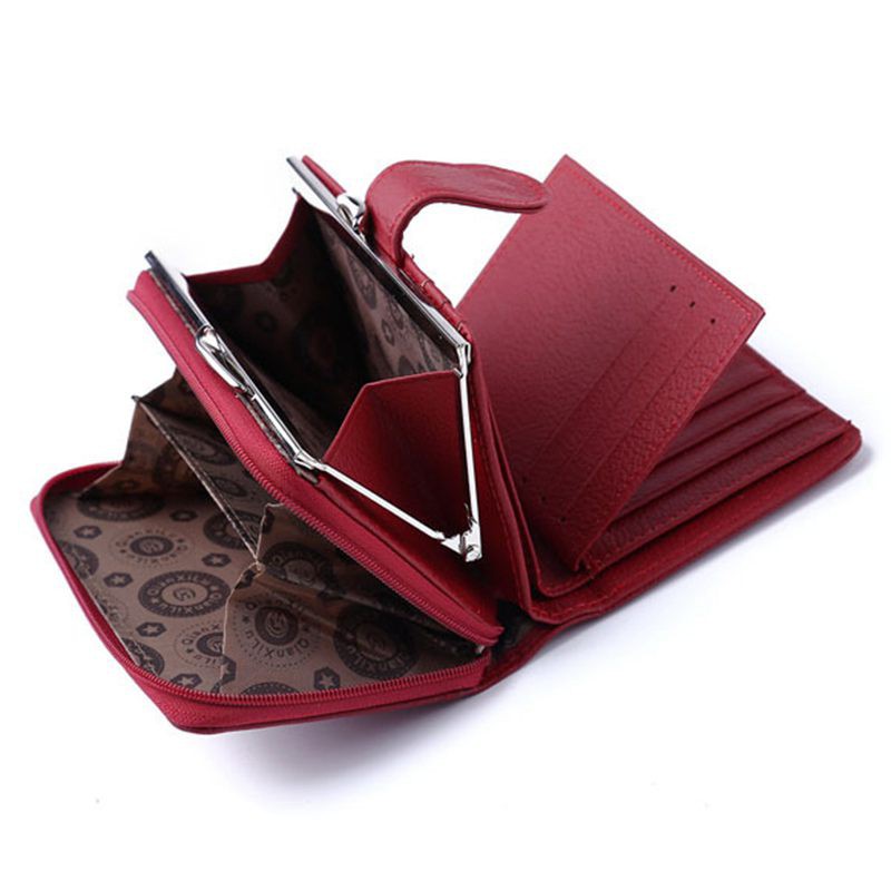 Qian XI Lu กระเป๋าสตางค์มีซิปสำหรับสตรี ( สีแดง ) - selinevameiy.th ...