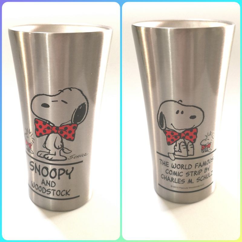 แก้วน้ำสเตนเลสสตีล 400 mL. ลายลิขสิทธิ์แท้ Snoopy - charming.gshop - ThaiPick