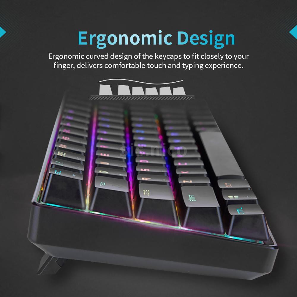 Sis Magic-Refiner Mk14 Rgb แผงคีย์บอร์ดเล่นเกม 68 คีย์โลหะ N-Key สีฟ้า ...