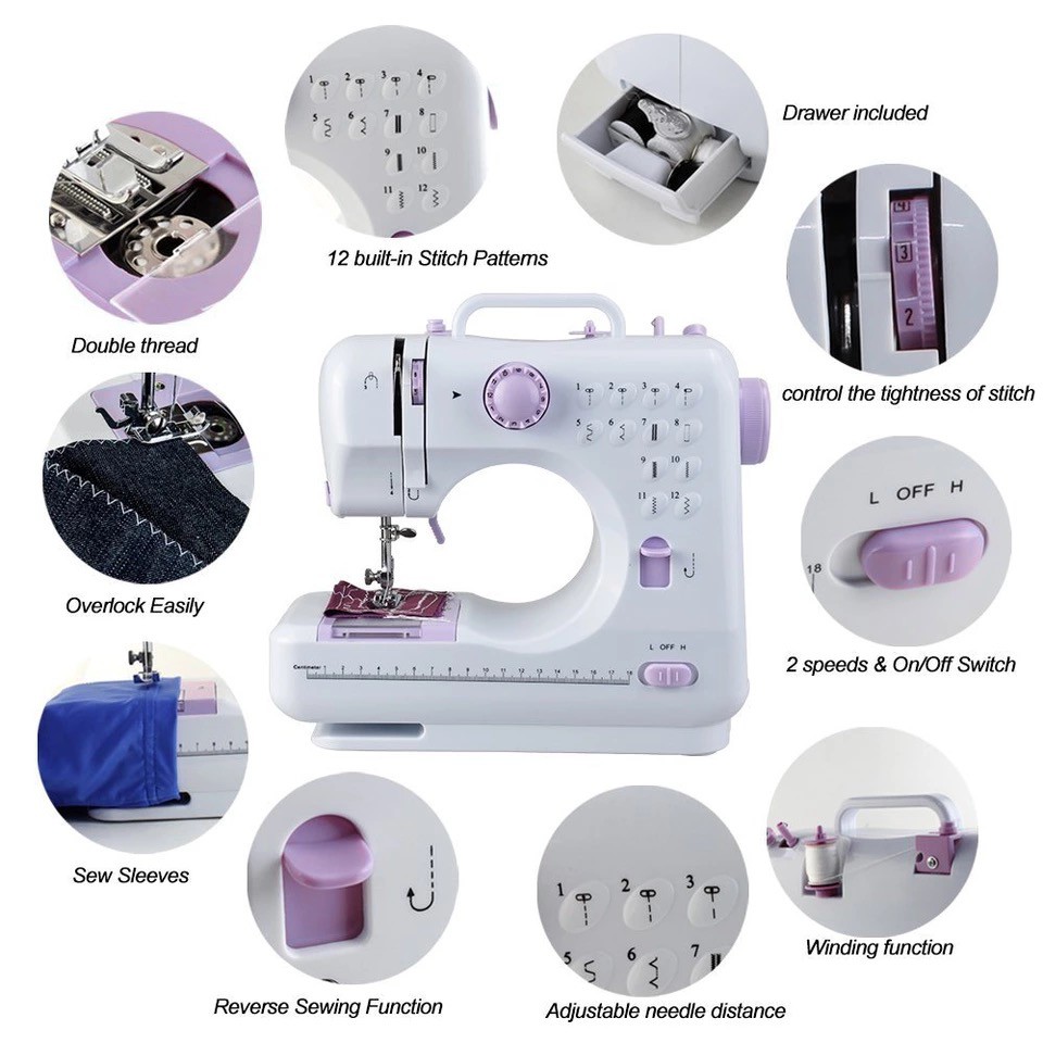 Sewing Machine FHSM 505A Pro Upgraded 12 Sewing Portable Mini Sewing ...