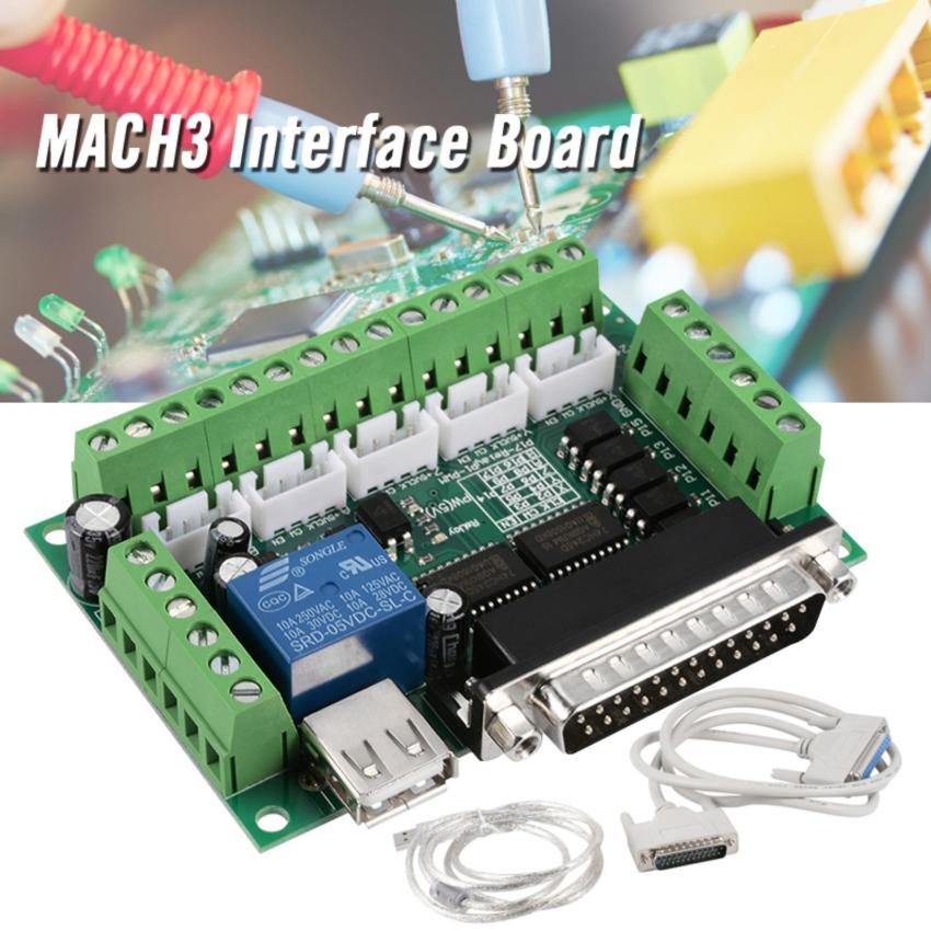 บอร์ด สายเคเบิล 5 Axis CNC Breakout Board For Stepper Driver Controller Mach3 + 2 Cable ...