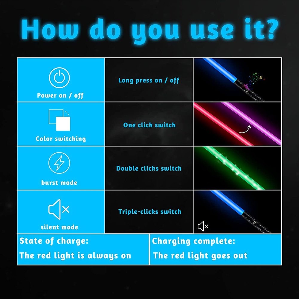 กระบี่RGB Lightsaber Laser Light Saber Sword Sabre De Luz Toy Kpop ...