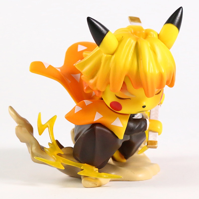 NewDemon Slayer Zenitsu Agatsuma Pikachu Cosplay PVC Figure Collectible ...