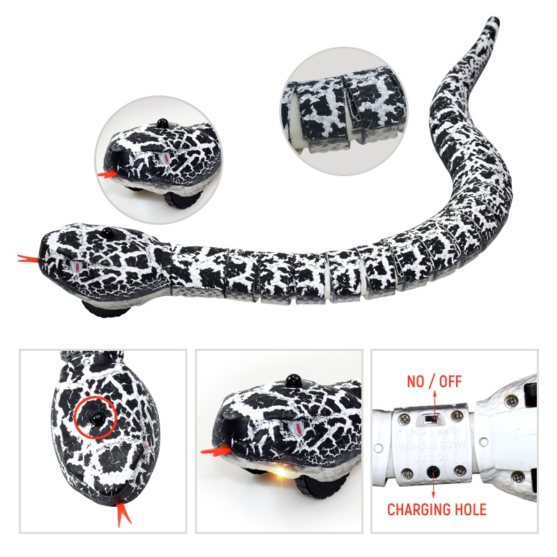 RC Animal Infrared Remote Control Snake with Egg Rattlesnake Kids ...