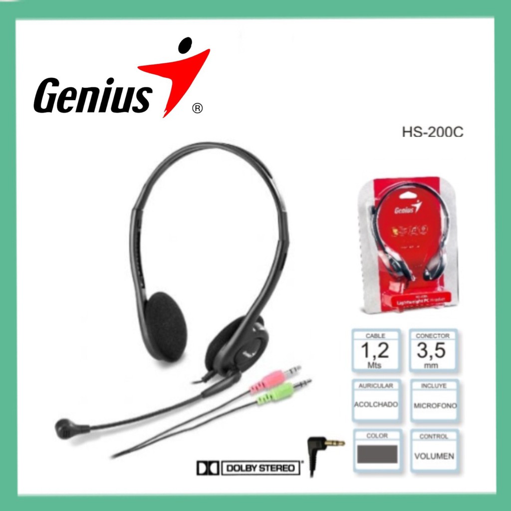 Genius Headset HS-200C หูฟังพร้อมไมค์ | Shopee Thailand