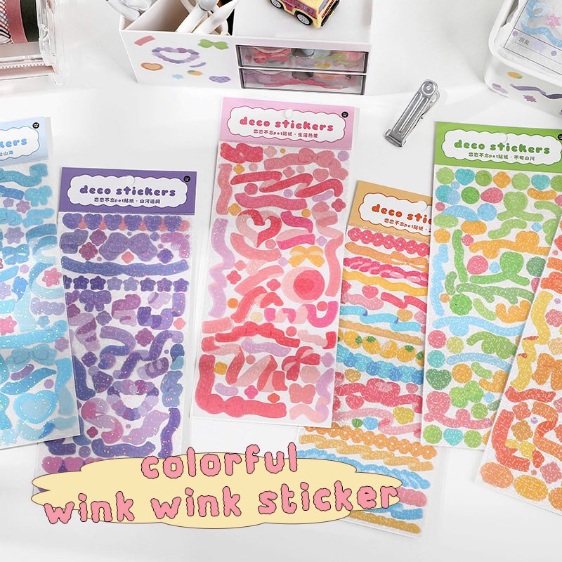 colourful wink wink sticker สติ๊กเกอร์วิ๊งๆค์หลากสี - happyplea.shop ...
