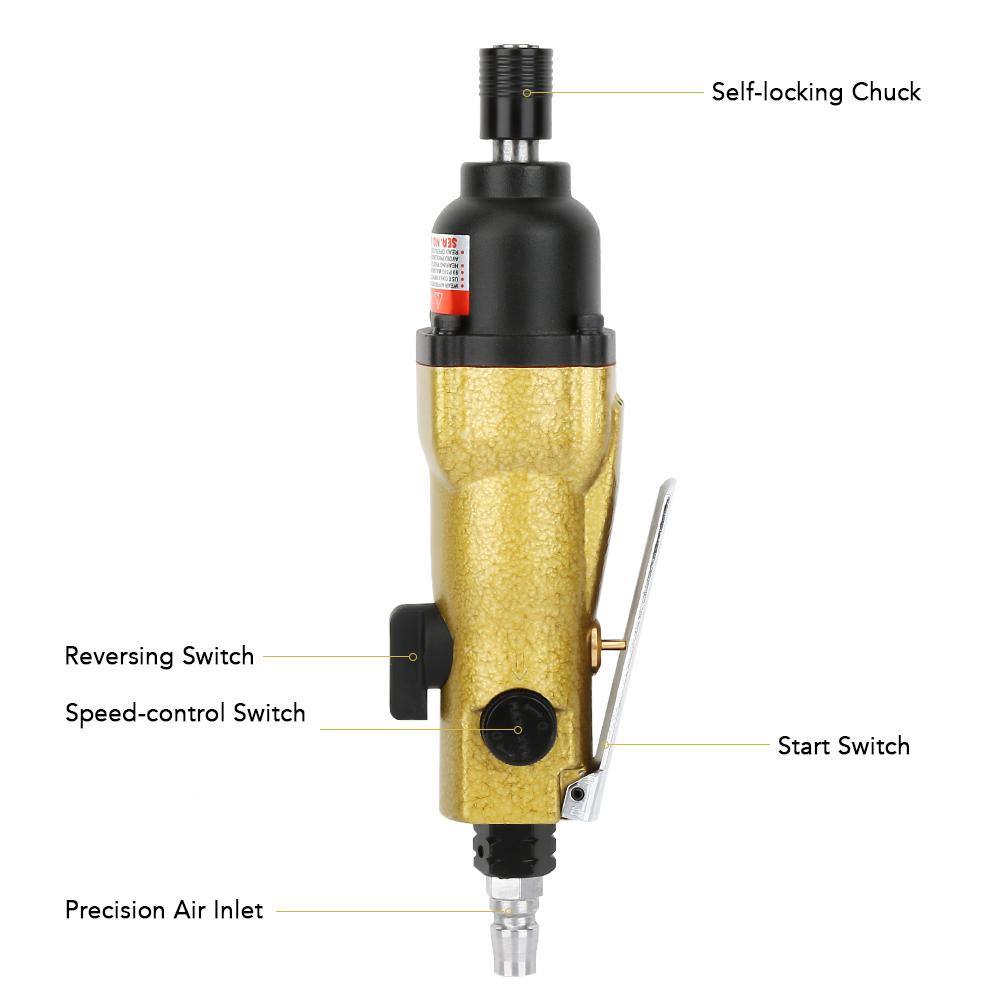 Straight Hand Driver 1/4" Industrial Screw Tool KOPO Air Screwdriver ...