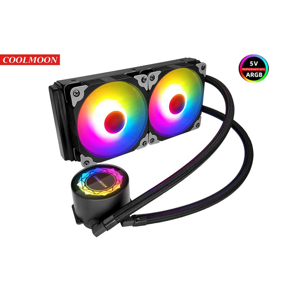 (พร้อมส่ง) ชุดนํ้าปิด CPU Liquid Cooling PC Cooler 5v ARGB Coolmoon 240 ...