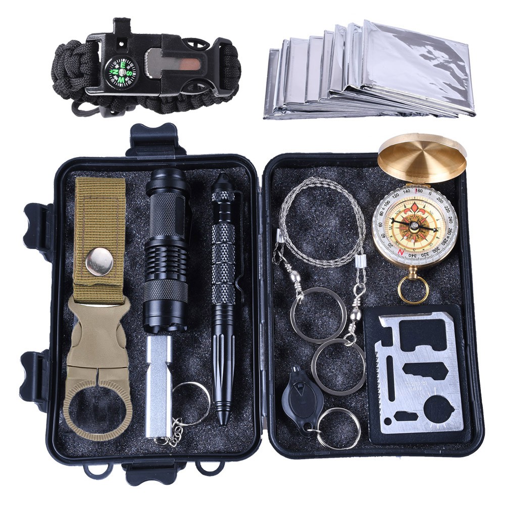 13 in 1 Camping Survival Kit Set Outdoor Travel Multifunction First aid ...