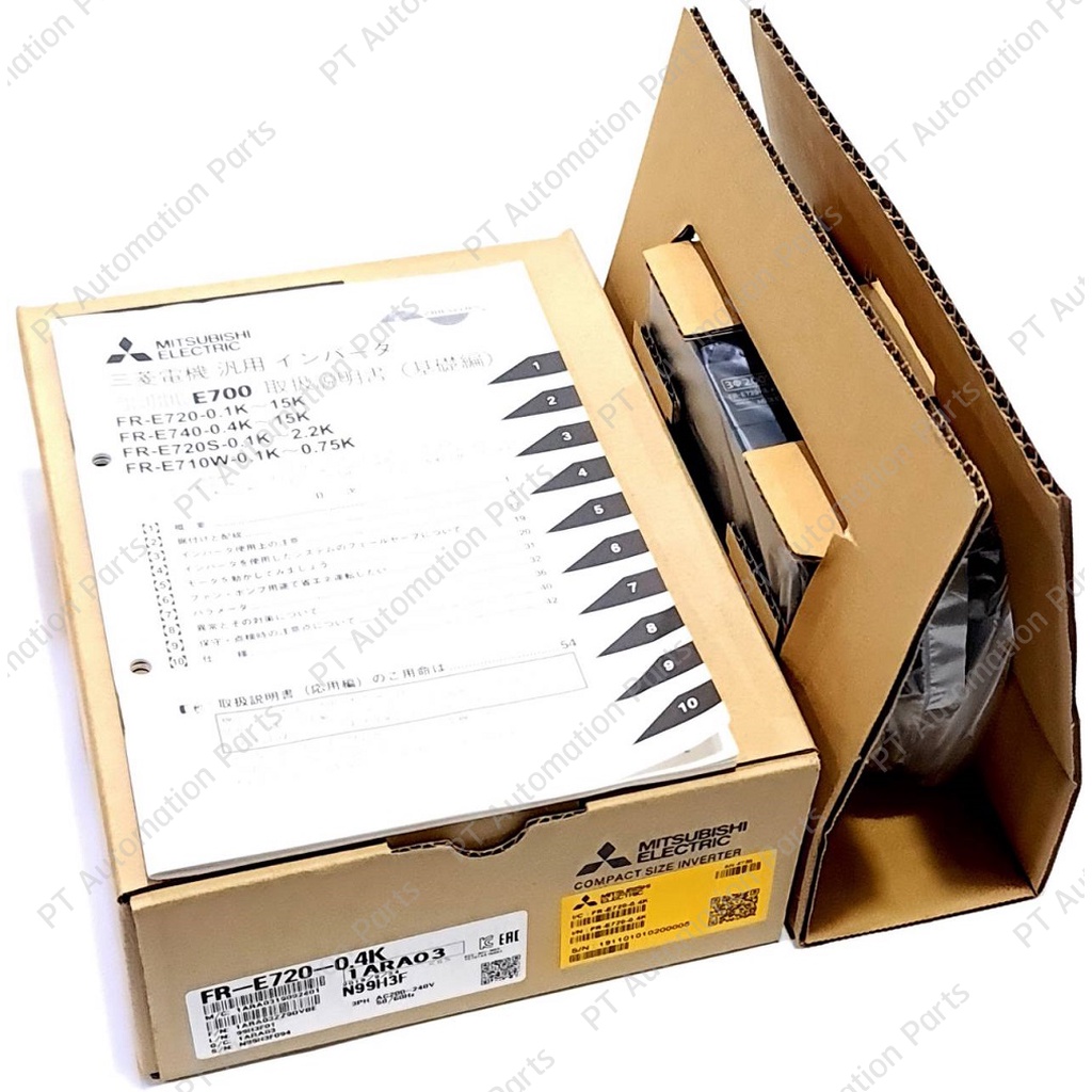 Mitsubishi FR-E720-0.4K Inverter 0.4KW 12HP Input 3 200-240VAC Output 3 200-240VAC 0.2-400Hz ...