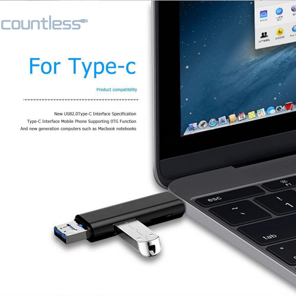 COU Micro USB Type-C อะแดปเตอร์ OTG TF Card Reader สำหรับโทรศัพท์ ...