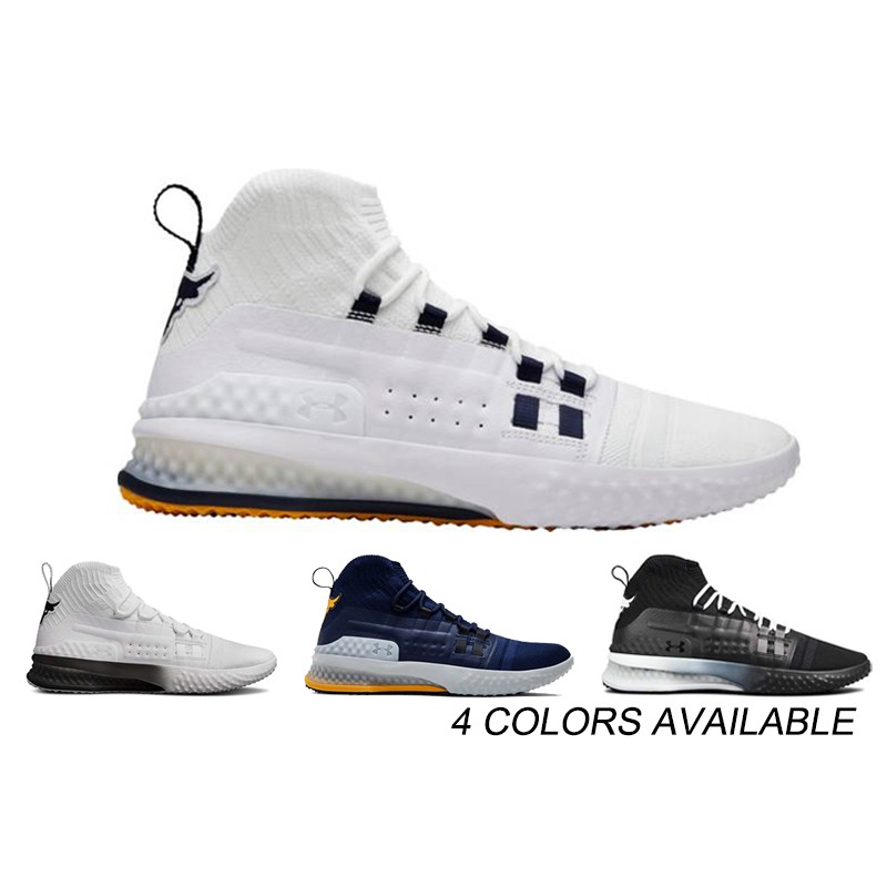 New Under Armour Project Rock 1 Training Shoes - Men (White, Navy ...