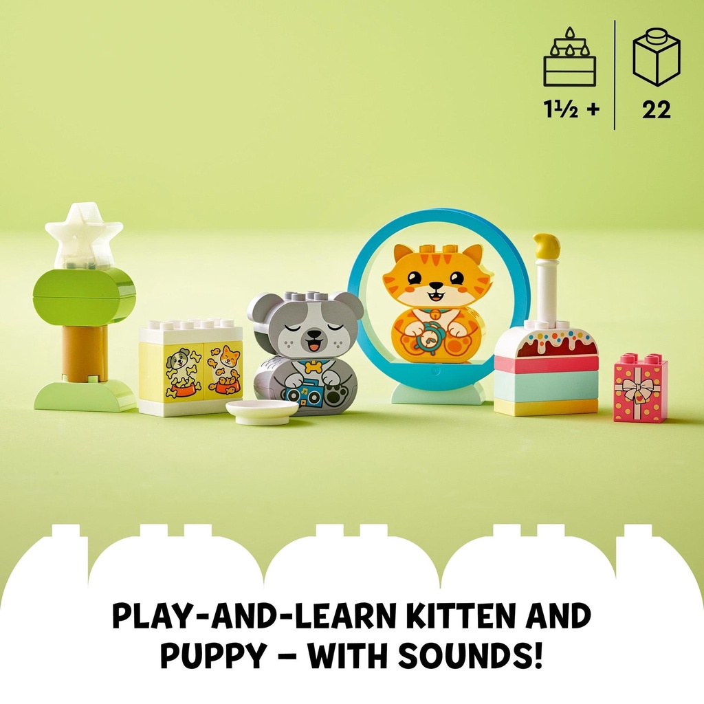 LEGO DUPLO 10977 My First Puppy Kitten With Sounds Building Toy (22 ...