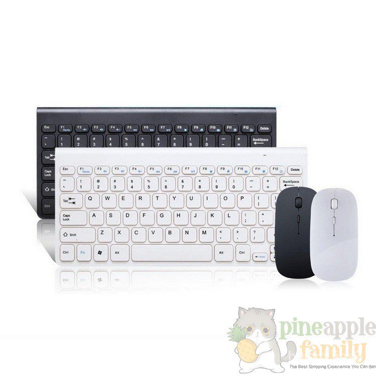 2CrU Simple Ultra-Slim Black USB Mini Wireless Keyboard and Mouse Combo ...