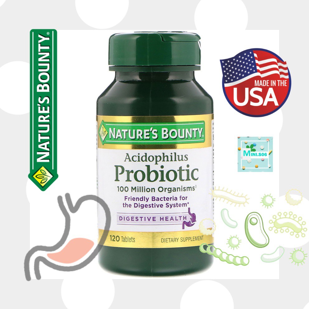 V โปรไบโอติกส์ (100 ล้าน CFU) - Natures Bounty Acidophilus Probiotics x ...