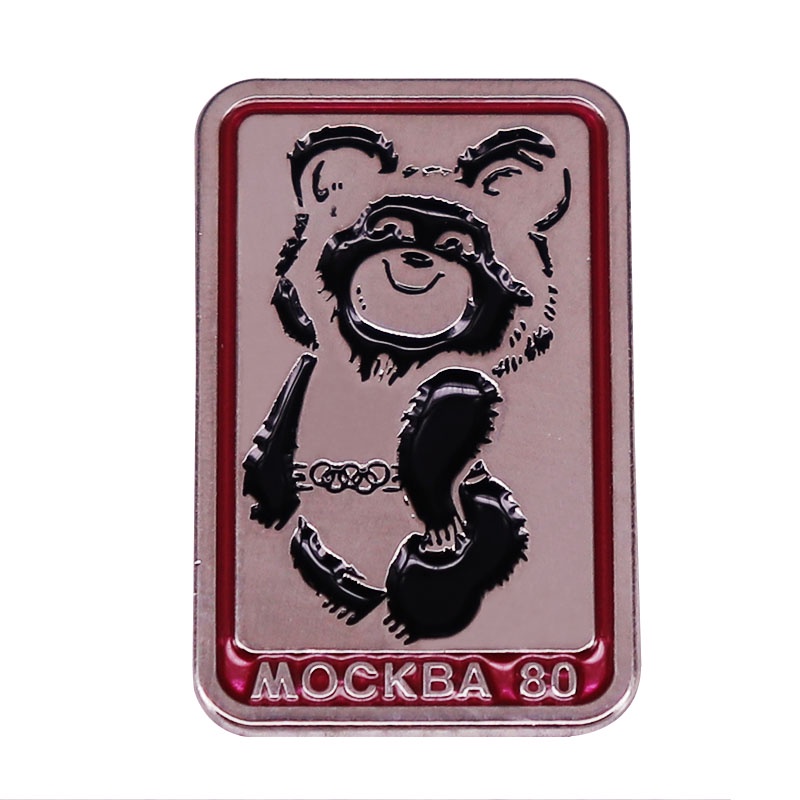 Mockba 80 1980 เข็มกลัด ลาย The Soviet Moscow Olympic Mascot Bear Micha ...