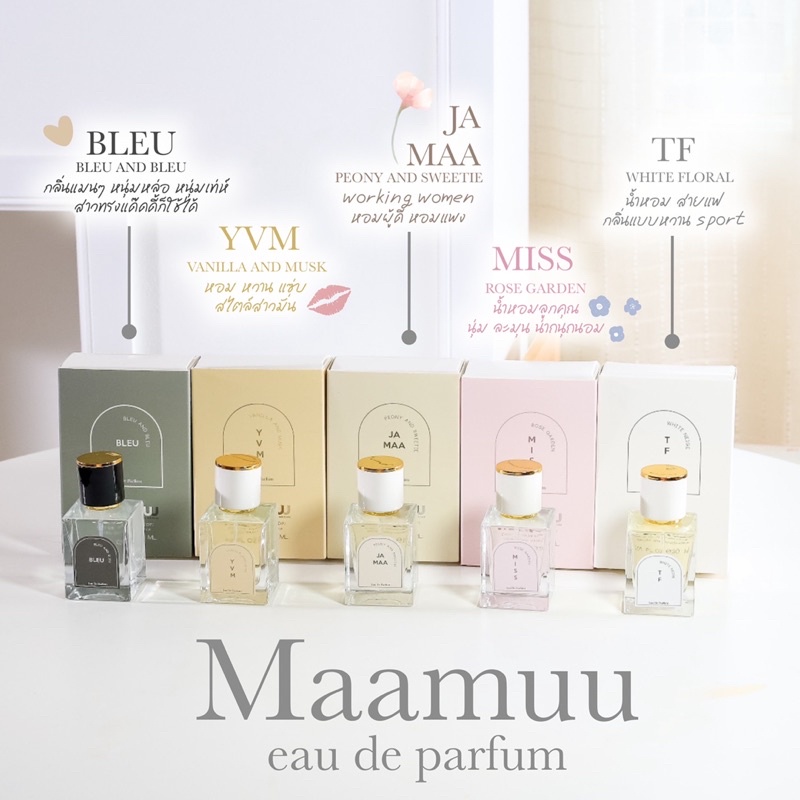 พร้อมส่ง14กลิ่นน้ำหอมมามู Maamuu น้ำหอมสายมู กลิ่นเทียบแบรนด์แพง ติดทน ...