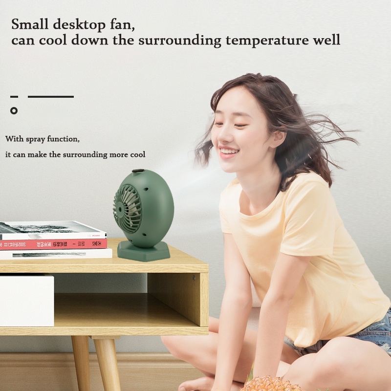 Household Small Electric Fan USB Rechargeable with Spray Cooling Fan ...