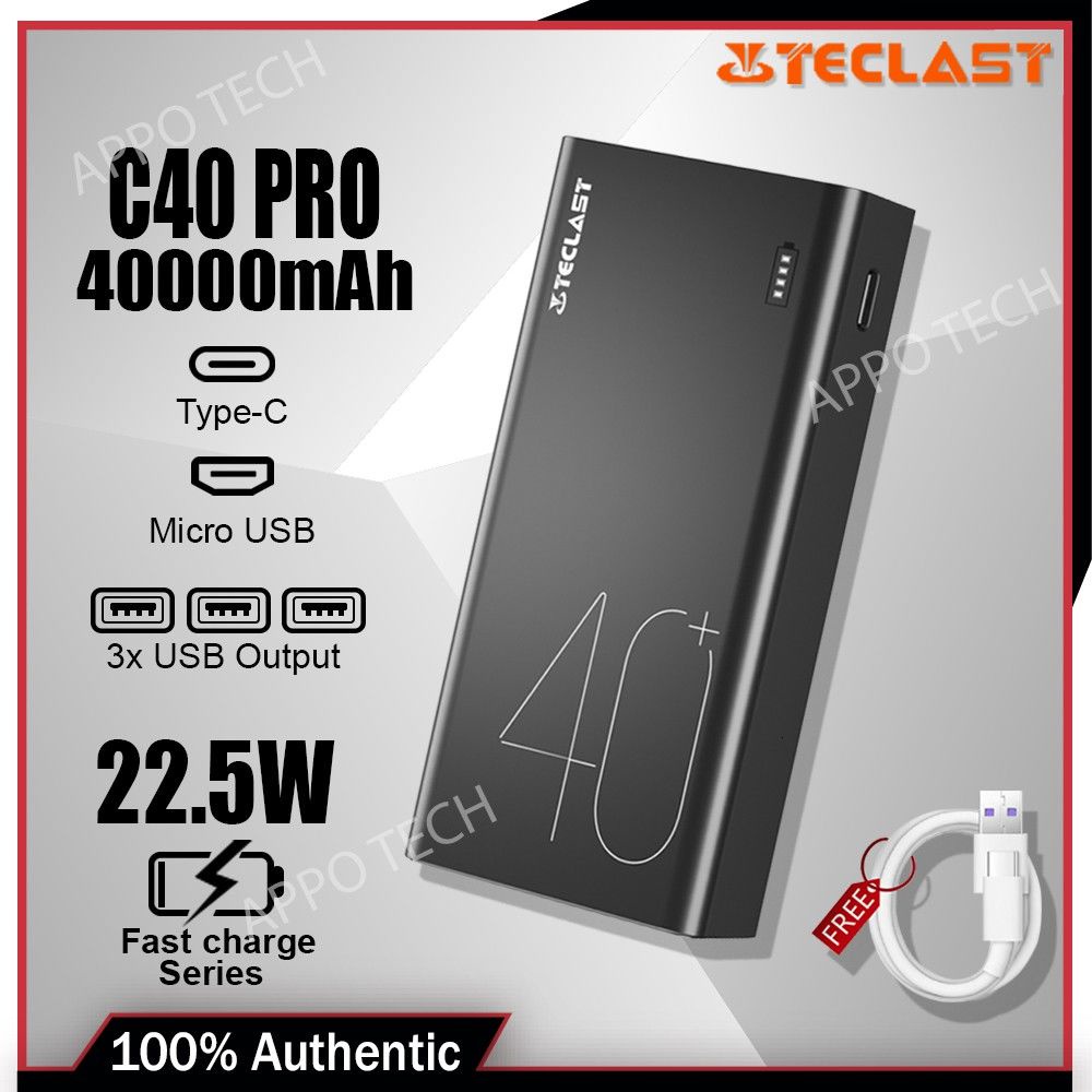 Original Teclast C40 Pro 40000mAh 22.5W 5A Fast Charge version Dual ...
