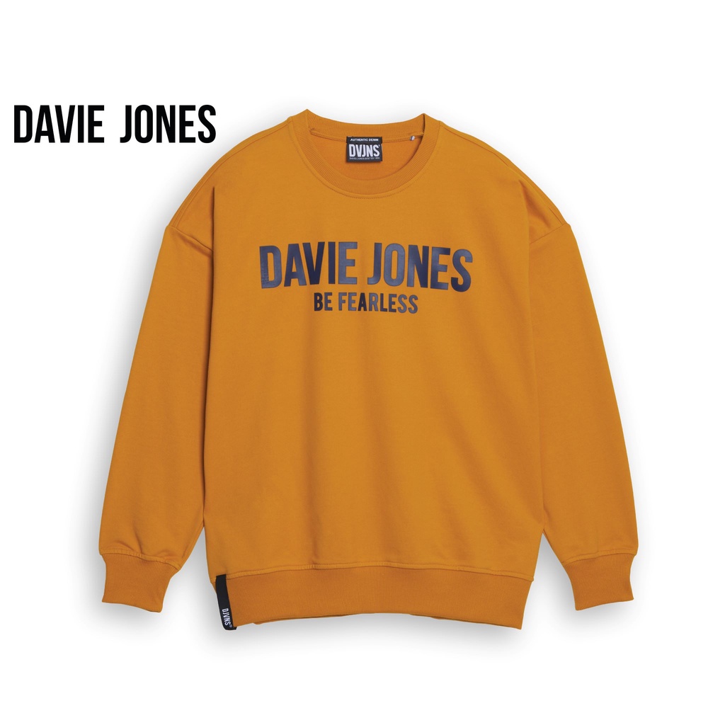 DAVIE JONES เสื้อสเวตเตอร์ โอเวอร์ไซส์ พิมพ์ลายโลโก้ สีดำ สีขาว สี ...