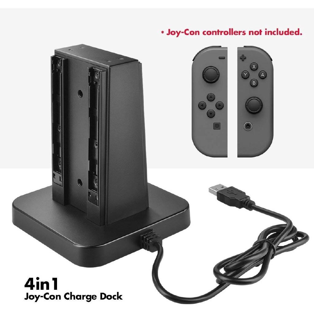 Nintendo Switch Joy Con Charger Dock, 4 in 1 Charging Stand with LED ...