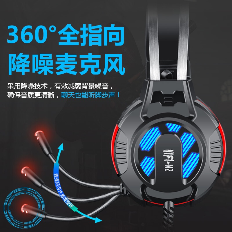 Wolf World Computer Headset with Microphone Game Head-Mounted Headset ...