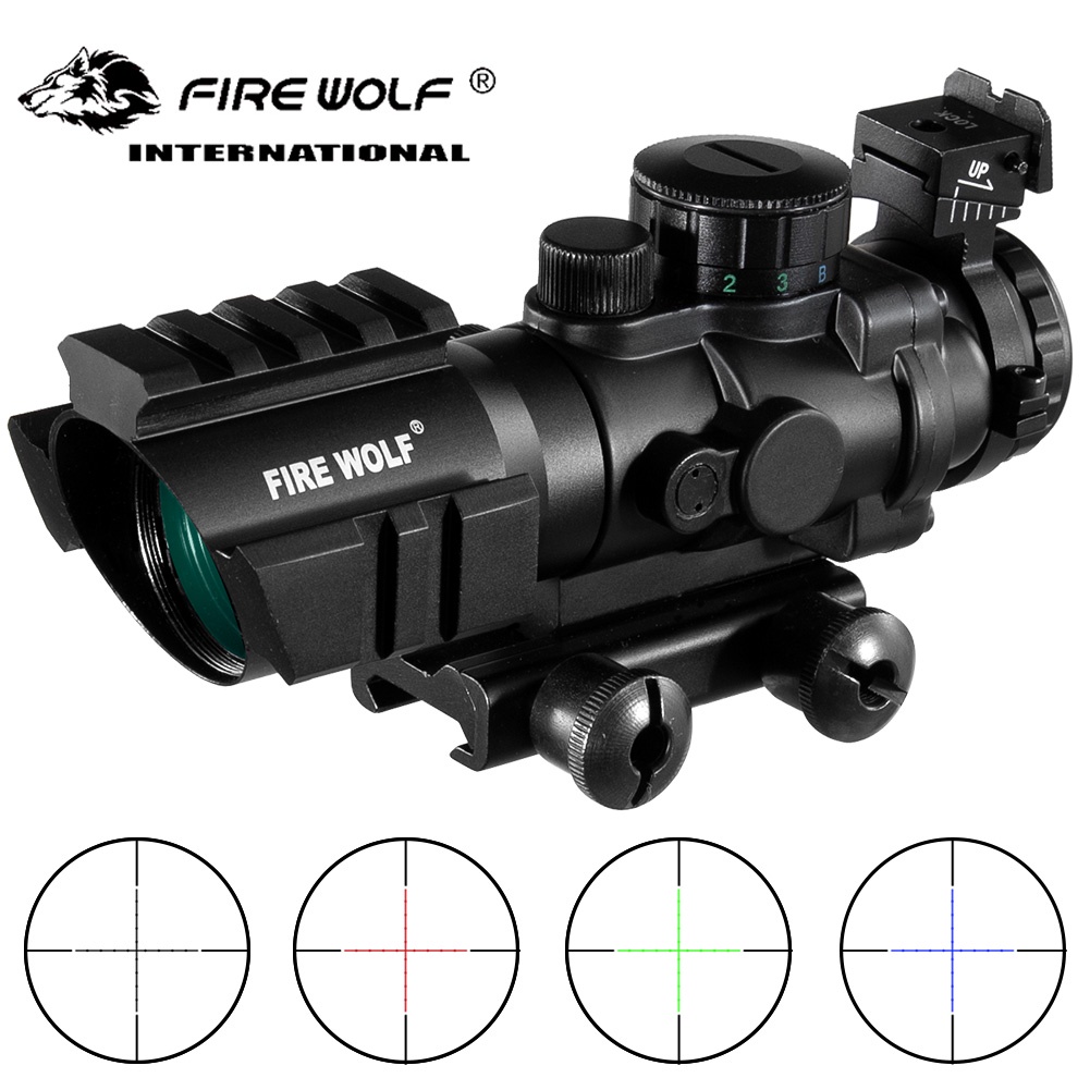 Fire Wolf 4x32 Acog Rifle Scope 20mm Dovetail Reflex Optical Scope ...