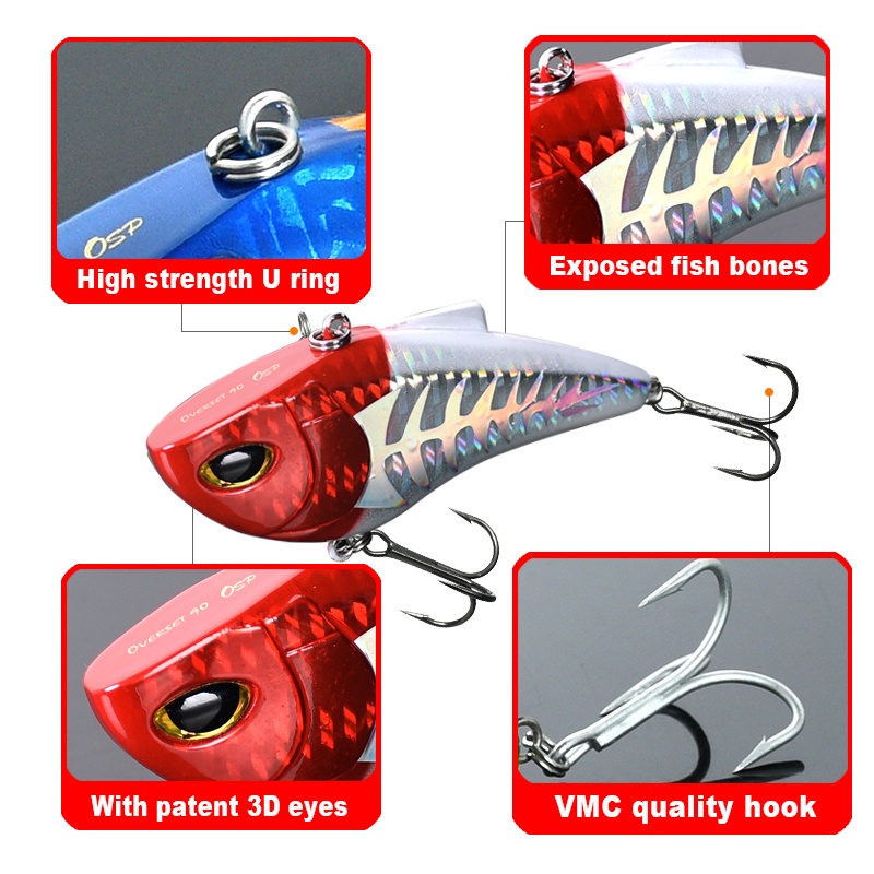 Osp Sinking Minnow Fishing Lures 90mm 46.5g Strong Vibration Lipless ...
