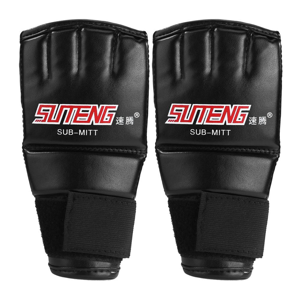 Cod-ver Half Finger Fighting MMA Boxing Sports PU Leather Gloves Sanda ...