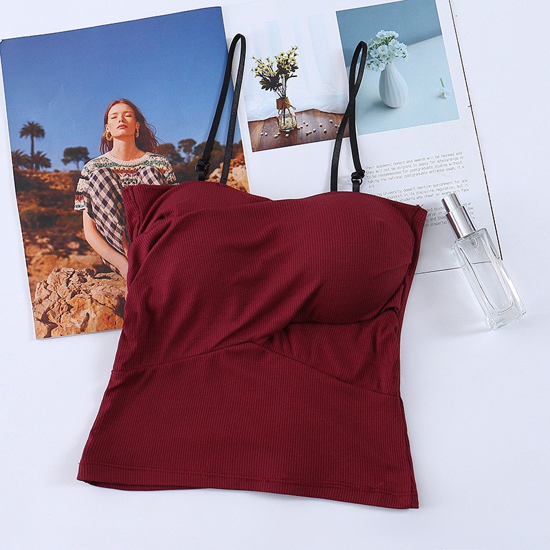 Wrapped chest cross belt pad vest without steel ring tube top bottoming ...